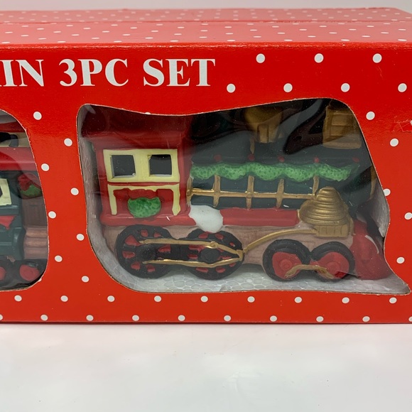Holiday | 1 Left Unique 3 Piece Hand Painted Porcelain Train | Poshmark